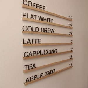 Wall Mounted Menu Rails, Cafe Wall Menu, Changeabe Letter Board ...