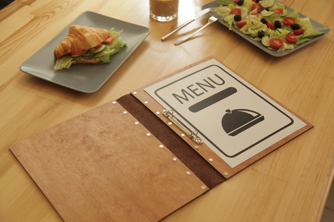 Wood Menu Cover, Custom Menu Holder for Changeable Sheets, Personalized ...