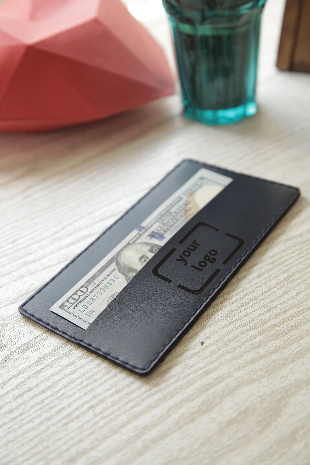 Custom Eco Leather Check Holder, Black Check Presenter With Free ...