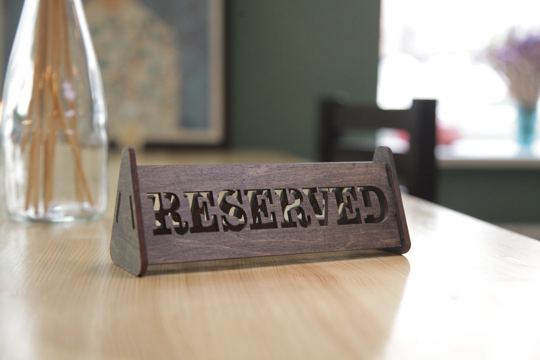Reserved Table Sign, Wooden Rustic Board, Restaurant Decor, Wood ...