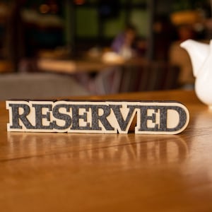 Custom Wooden Reserved Table Sign for Cafes, Restaurants, Hotels With ...
