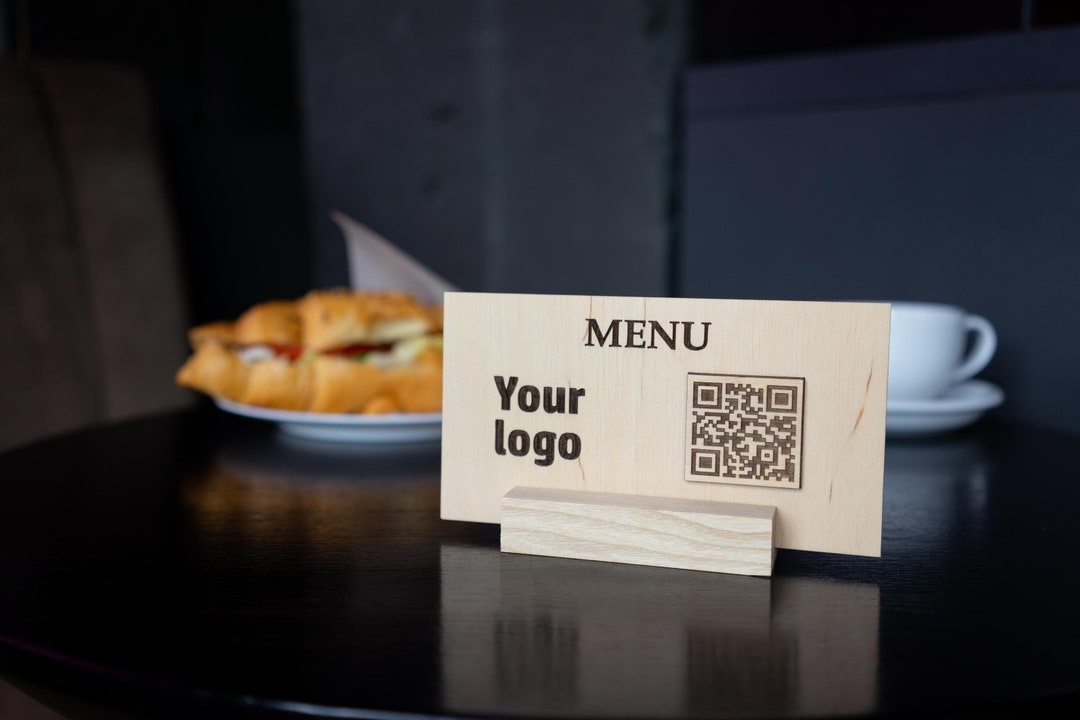 QR Code Menu, QR Code Menu Sign, Wooden Qr Cod Sign - Etsy UK