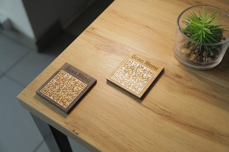 QR Code Menu QR Code Menu Sign Wooden Qr Cod Sign - Etsy