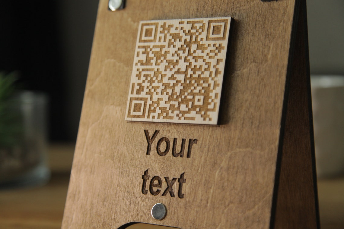 QR Code Menu QR Code Menu Sign Wooden Qr Cod Sign | Etsy