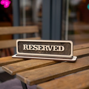 Custom Reserved Table Sign, Reserved Seat Sign, Table Sign, Reception ...