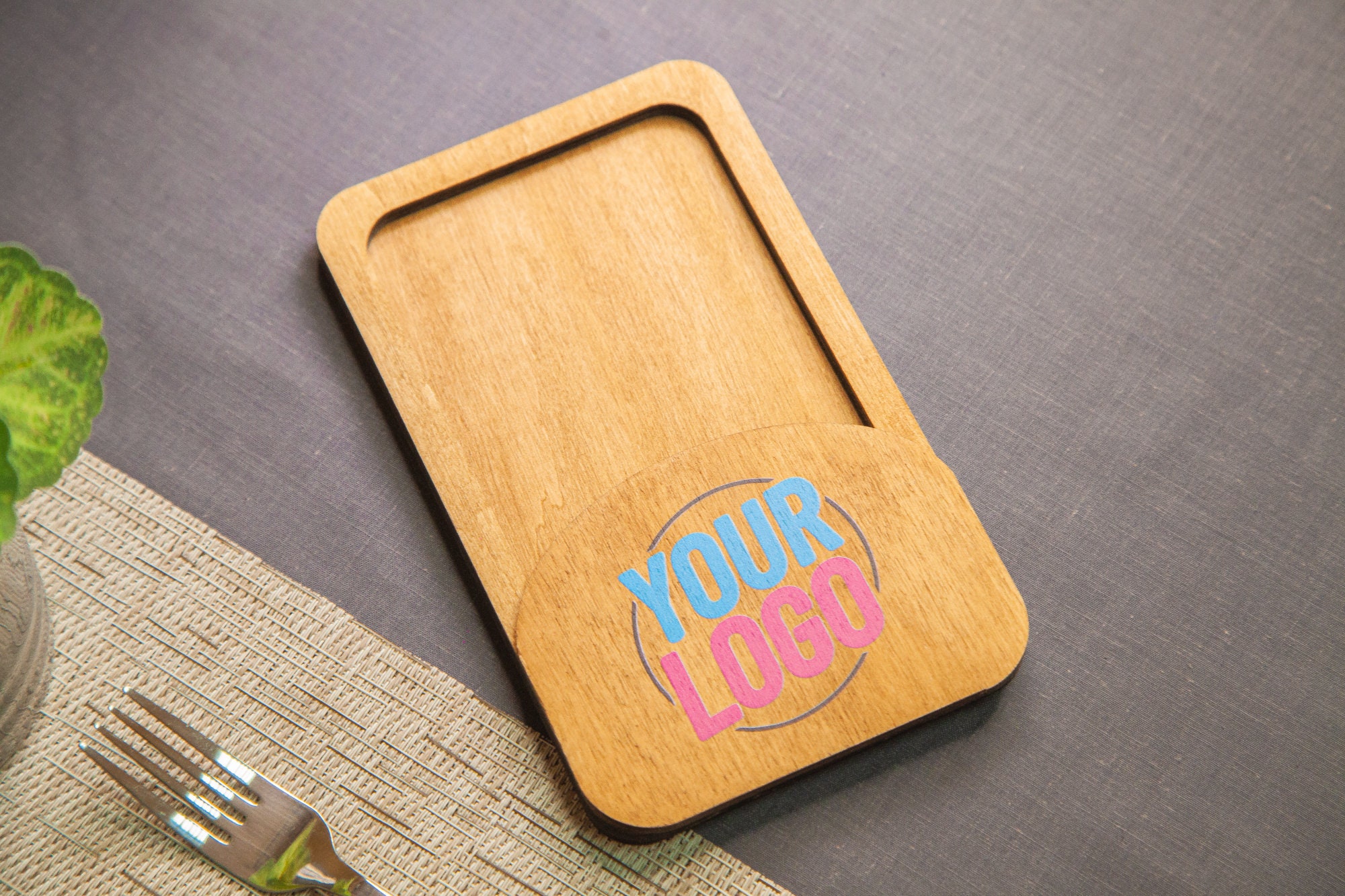 Check Holder With Colored Logo Restaurant Check Presenter - Etsy