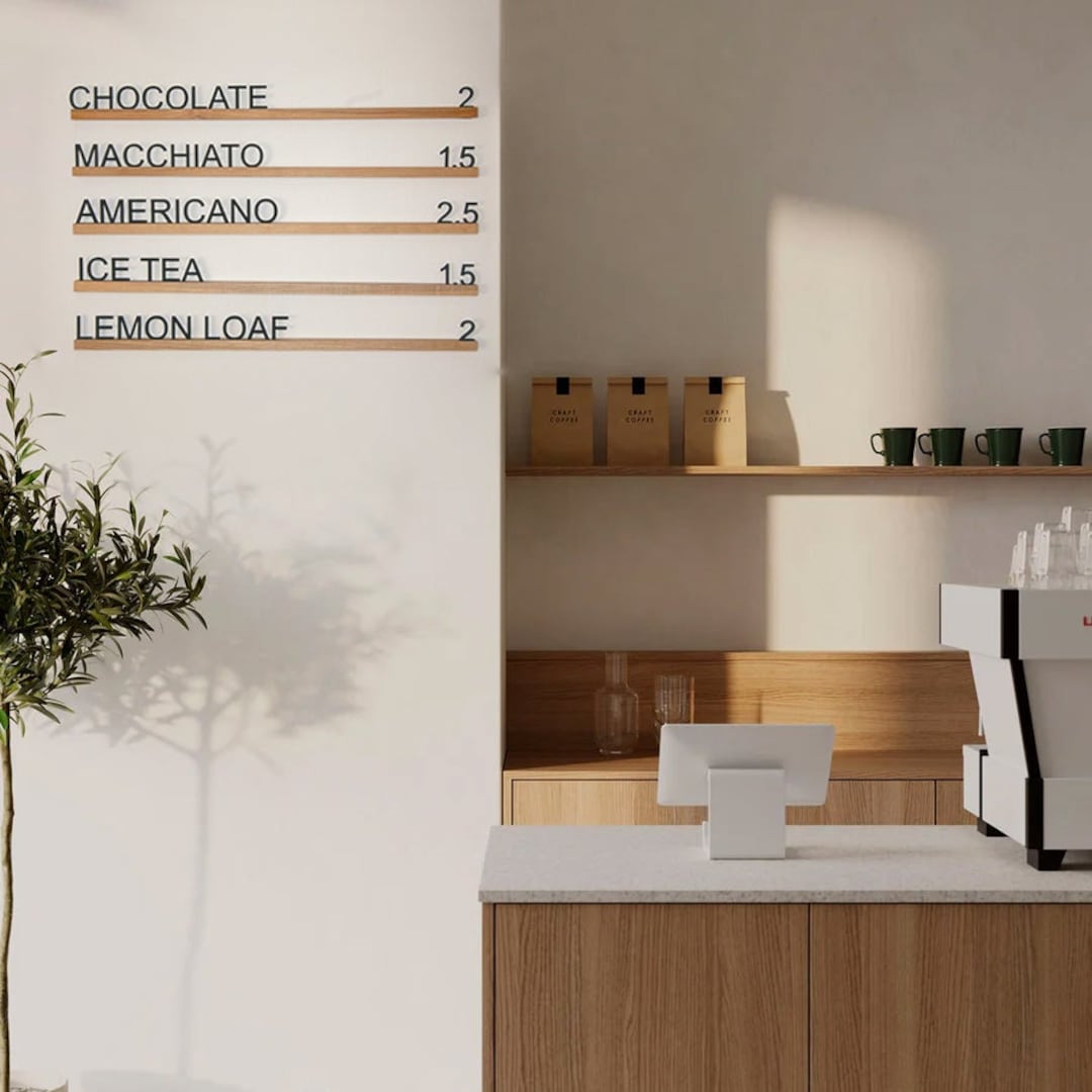 Wall Mounted Menu Rails, Cafe Wall Menu, Changeabe Letter Board ...