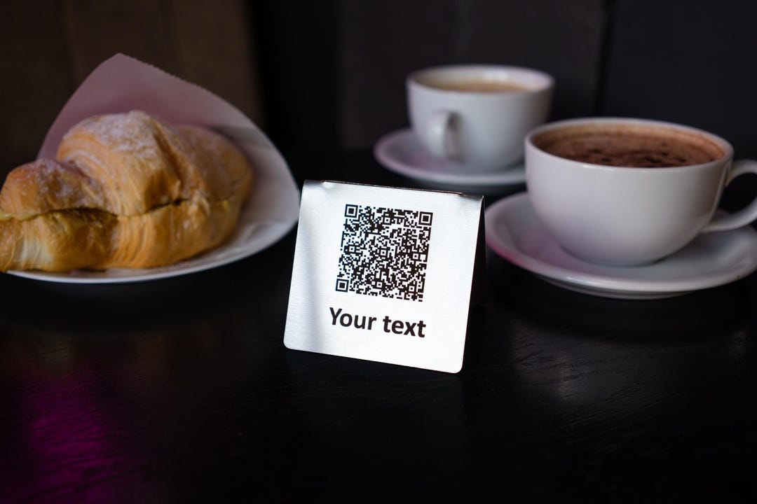 Metal QR Code Table Sign Durable and Stylish for Cafes - Etsy
