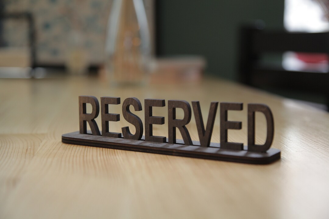 Reserved Table Sign, Wooden Rustic Board, Restaurant Decor, Wood ...