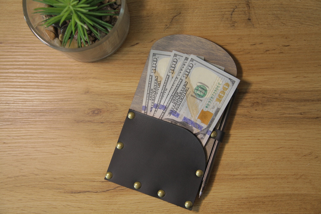 Check Holder With Pen Holder, Wooden Check Presenter - Etsy