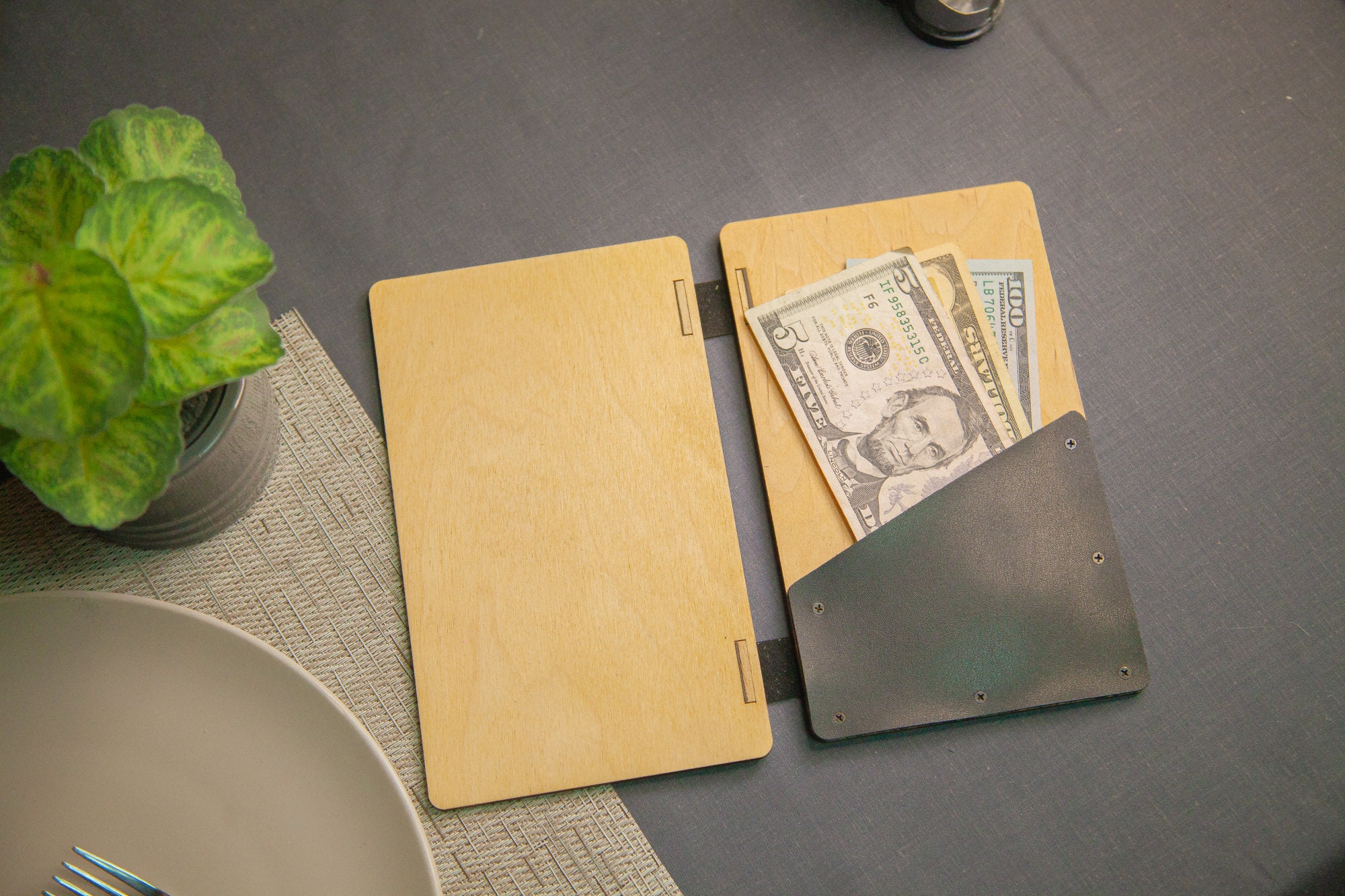 Check Holder With Colored Logo Wooden Check Presenter - Etsy