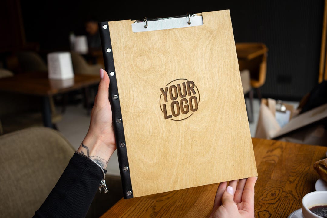 Wooden Menu Board, Restaurant Menu Cover and Holder, Minimalist Cafe ...