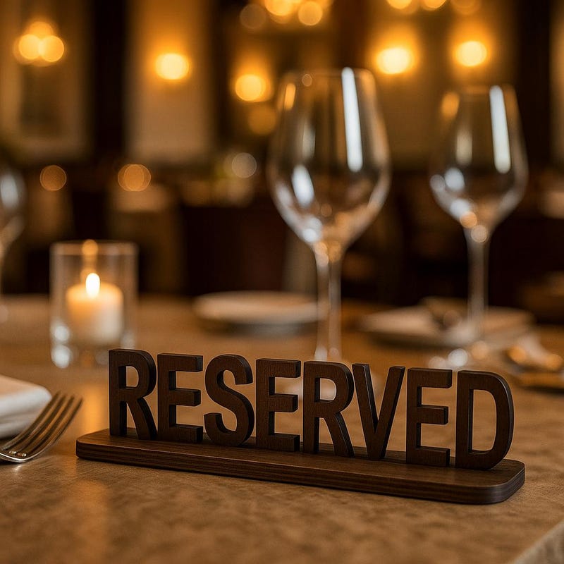 Reserved Table Marker - Etsy