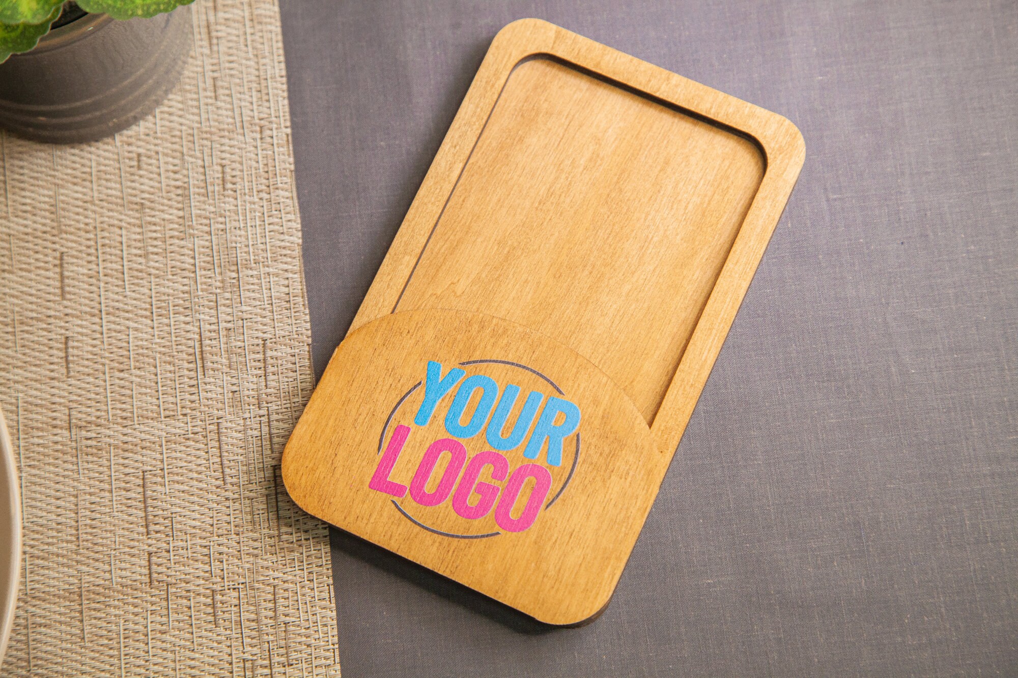Check Holder With Colored Logo Restaurant Check Presenter - Etsy