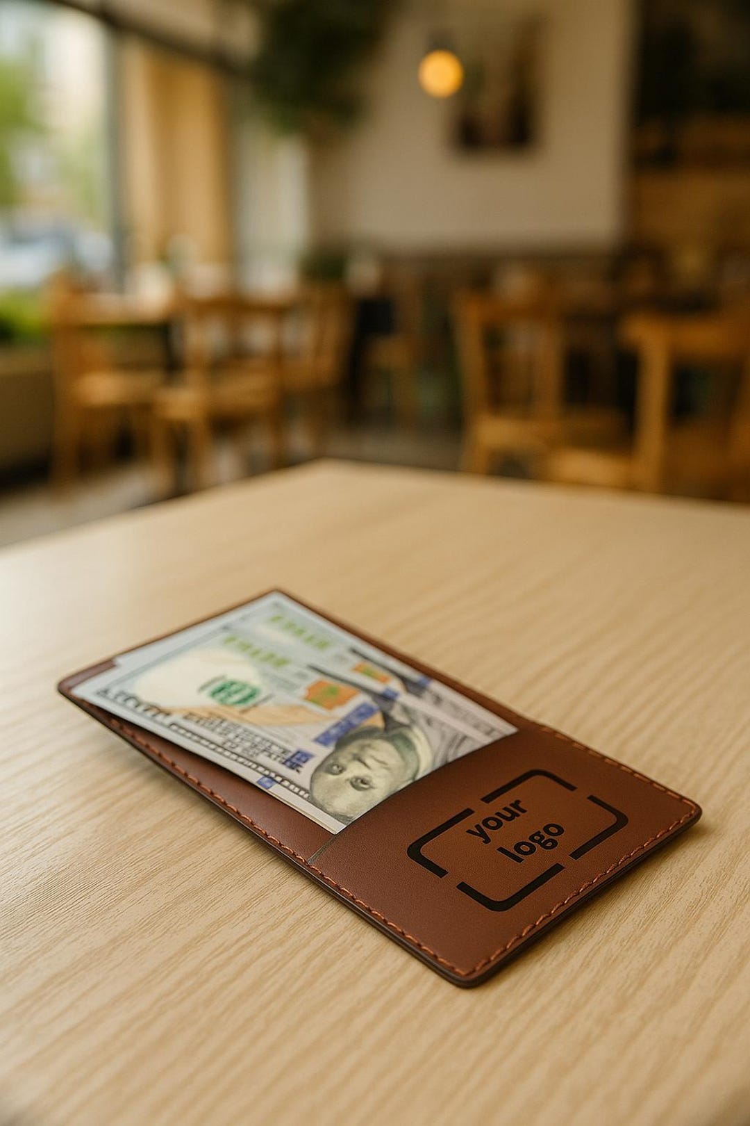 Leather Checkbook Cover, Restaurant Guest Check Presenter, Custom Bill ...