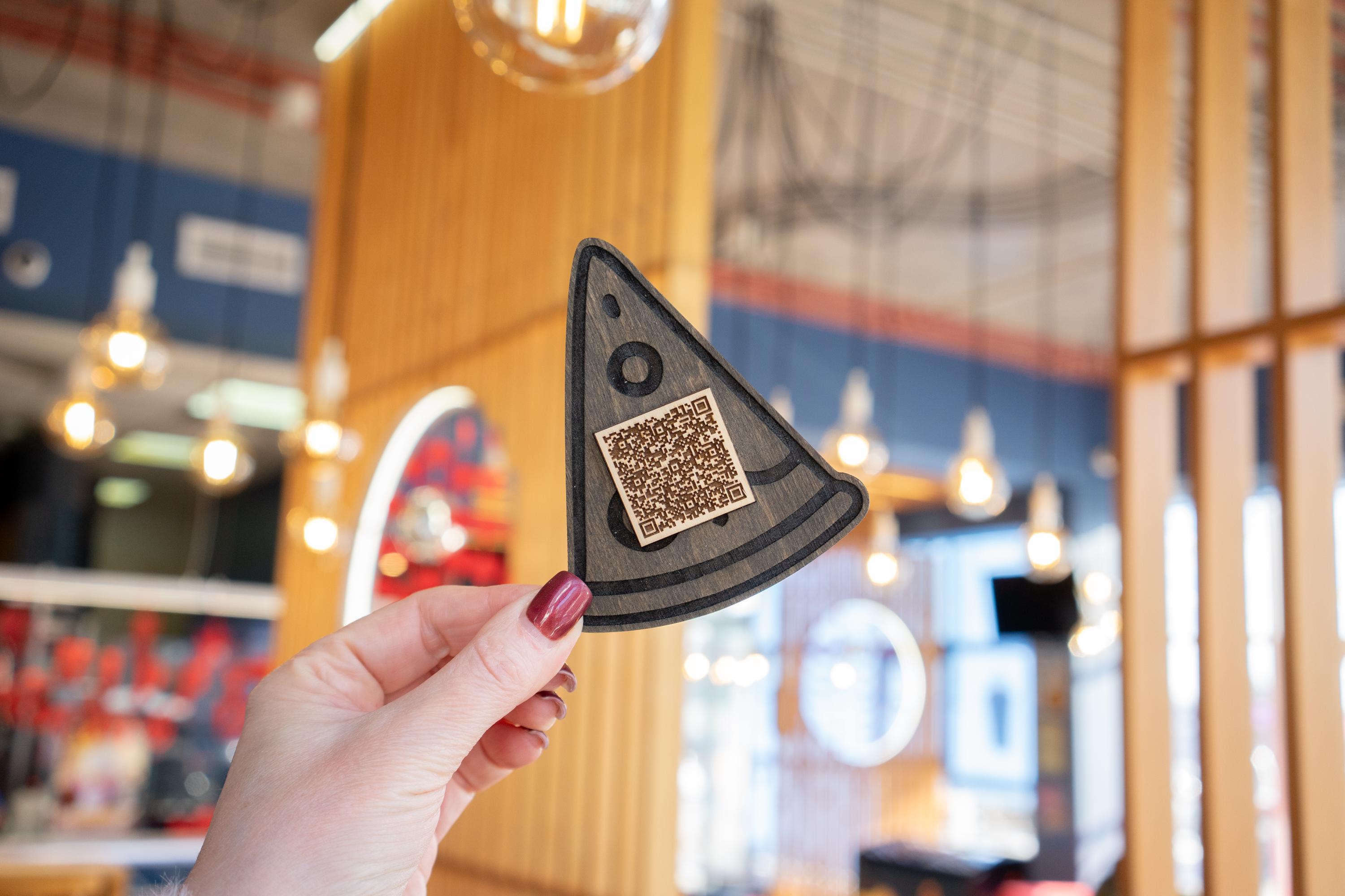 Wooden QR Code Menu Sign, Custom Business Logo Plaque, Personalized ...