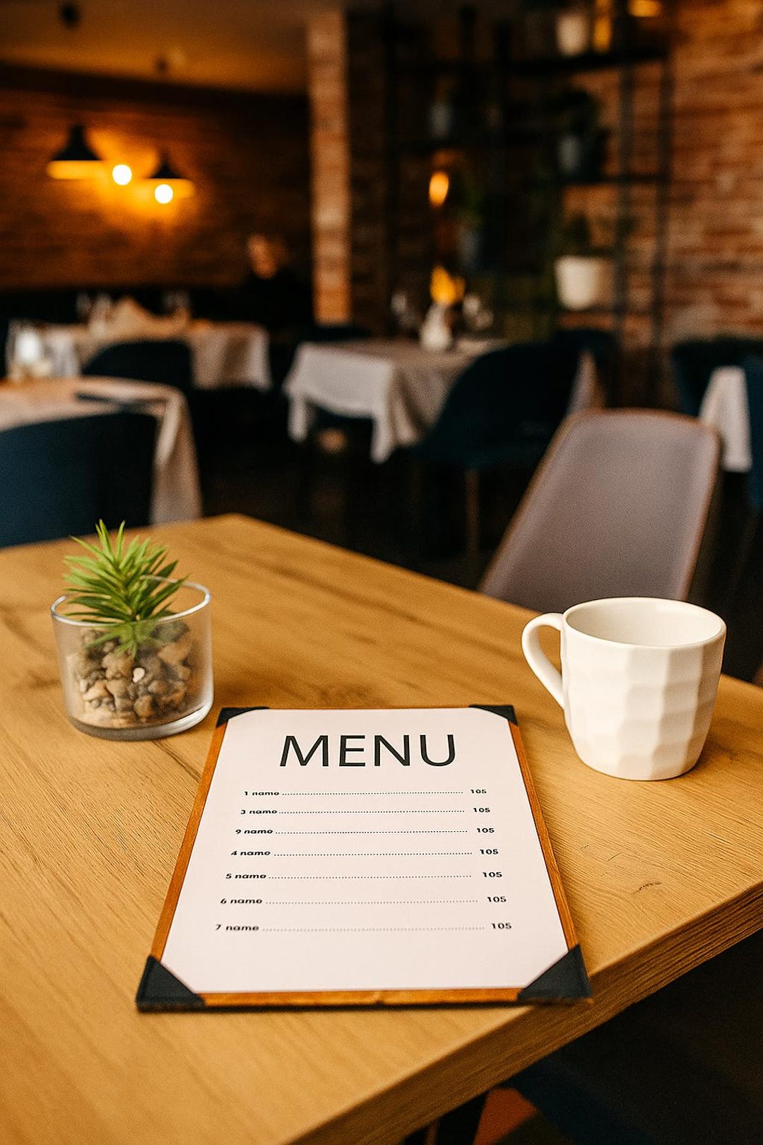 Wooden Menu Board, Custom Restaurant Menu, Cafe Table Menu Holder ...