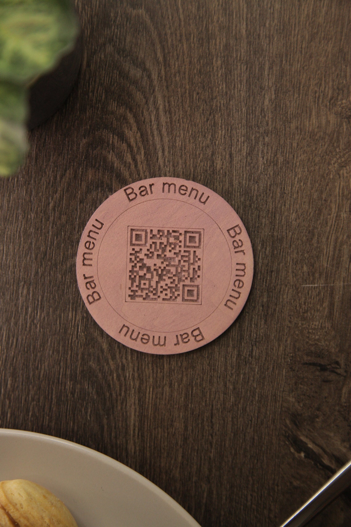 Custom Wooden QR Code Menu Sign, Business Logo Table Plaque, Scan to ...