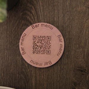 Custom Wooden QR Code Menu Sign, Business Logo Table Plaque, Scan to ...