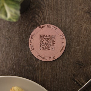 Wooden QR Code Menu Sign, Custom Logo Plaque for Business, Scan to Pay ...