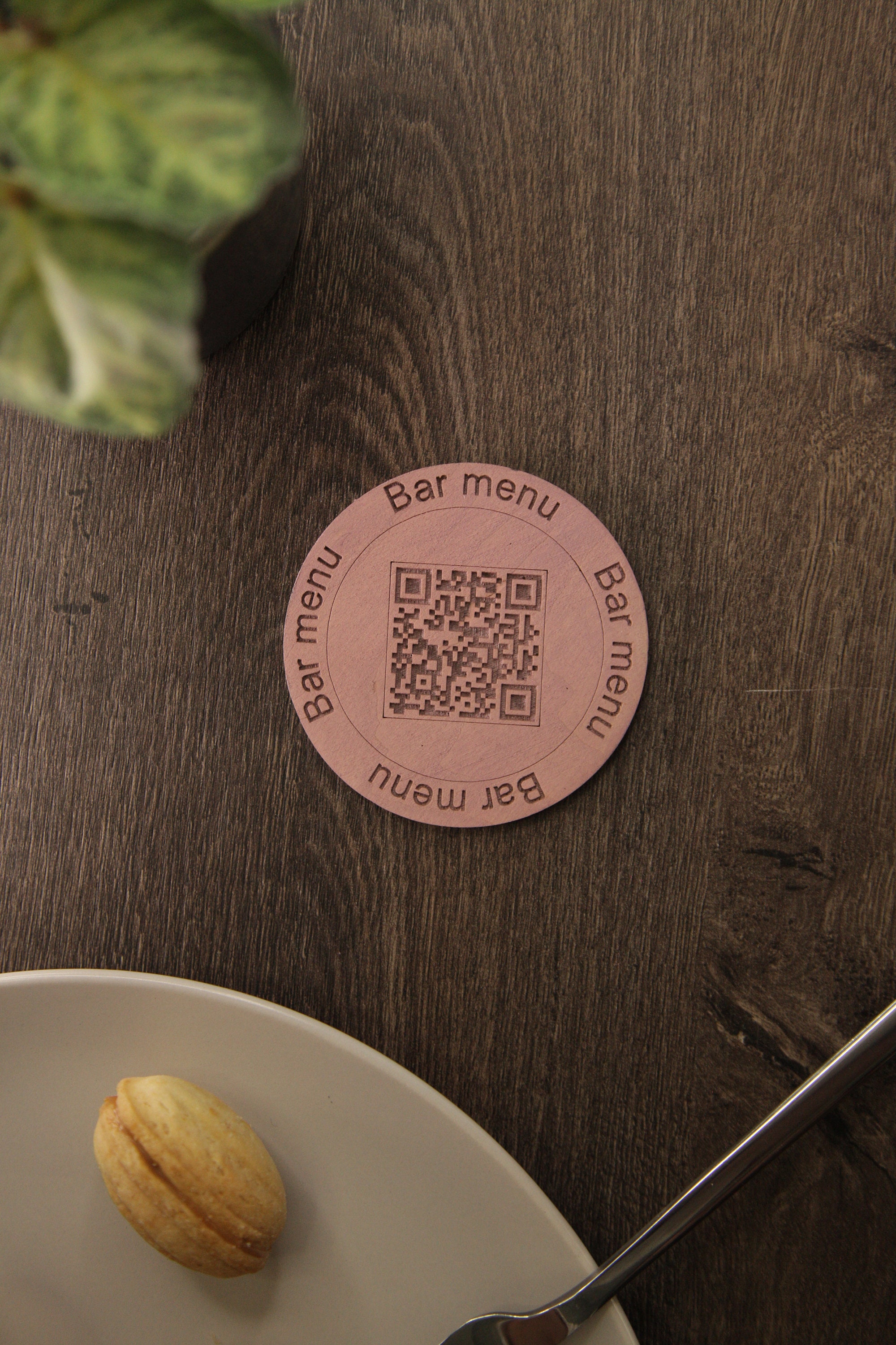 Custom Wooden QR Code Menu Sign, Business Logo Table Plaque, Scan to ...
