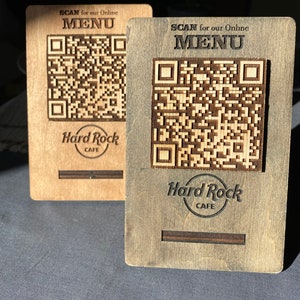QR Code Menu, QR Code Menu Sign, Wooden Qr Cod Sign - Etsy