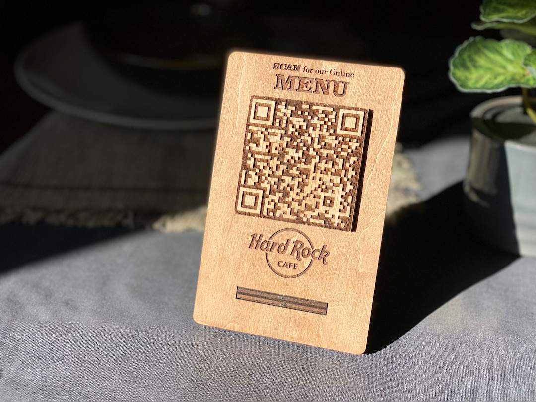 QR Code Menu, QR Code Menu Sign, Wooden Qr Cod Sign - Etsy
