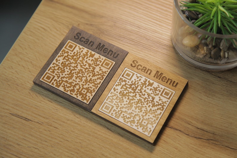 Custom QR Code Wooden Social Media Sign, QR Code Sign for Salon ...