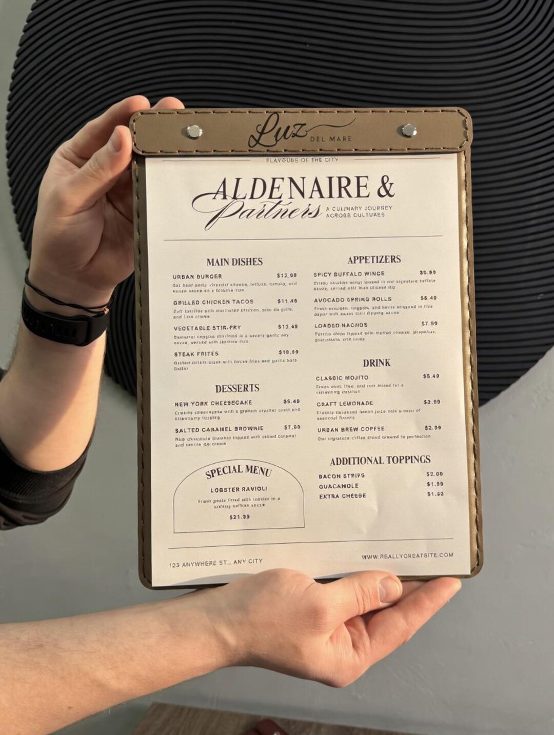 Eco Leather Menu Pad for Restaurants and Cafes, Premium Cafe Menu ...