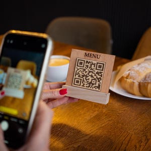 QR Code Menu, QR Code Menu Sign, Wooden Qr Cod Sign - Etsy