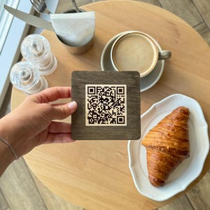 Wooden QR Code Table Sign – Custom Scan to Pay, Wifi, or Website ...