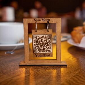 QR Code Menu Sign, Custom Sign, Custom Logo Sign, Wooden Qr Cod Sign ...