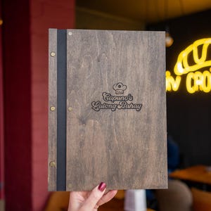 Wooden Menu Folder, Wood Restaurant Menu, Custom Size Menu Cover ...