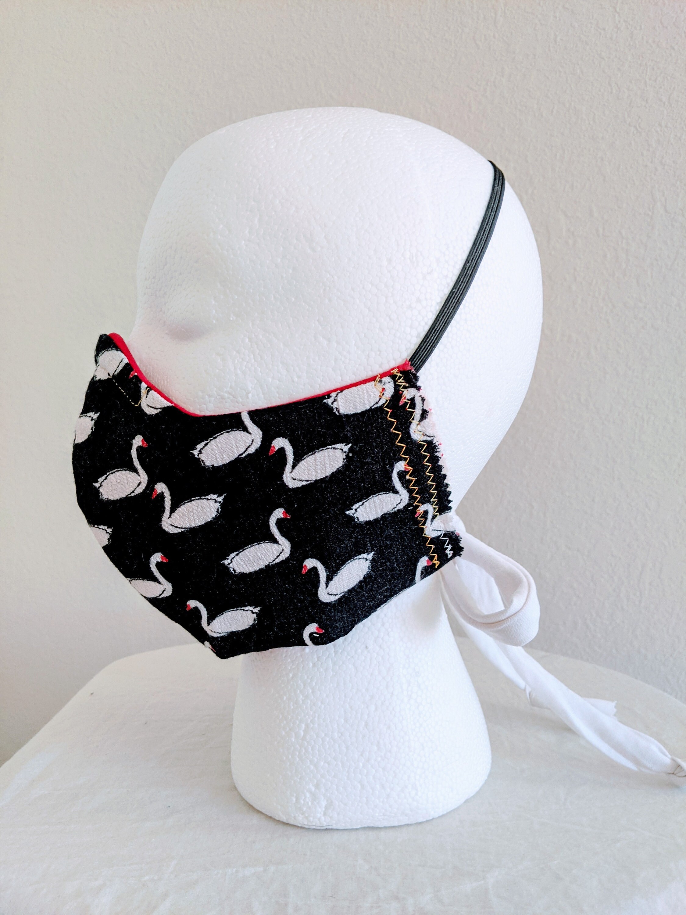 Red White and Black Swan Mask - Etsy