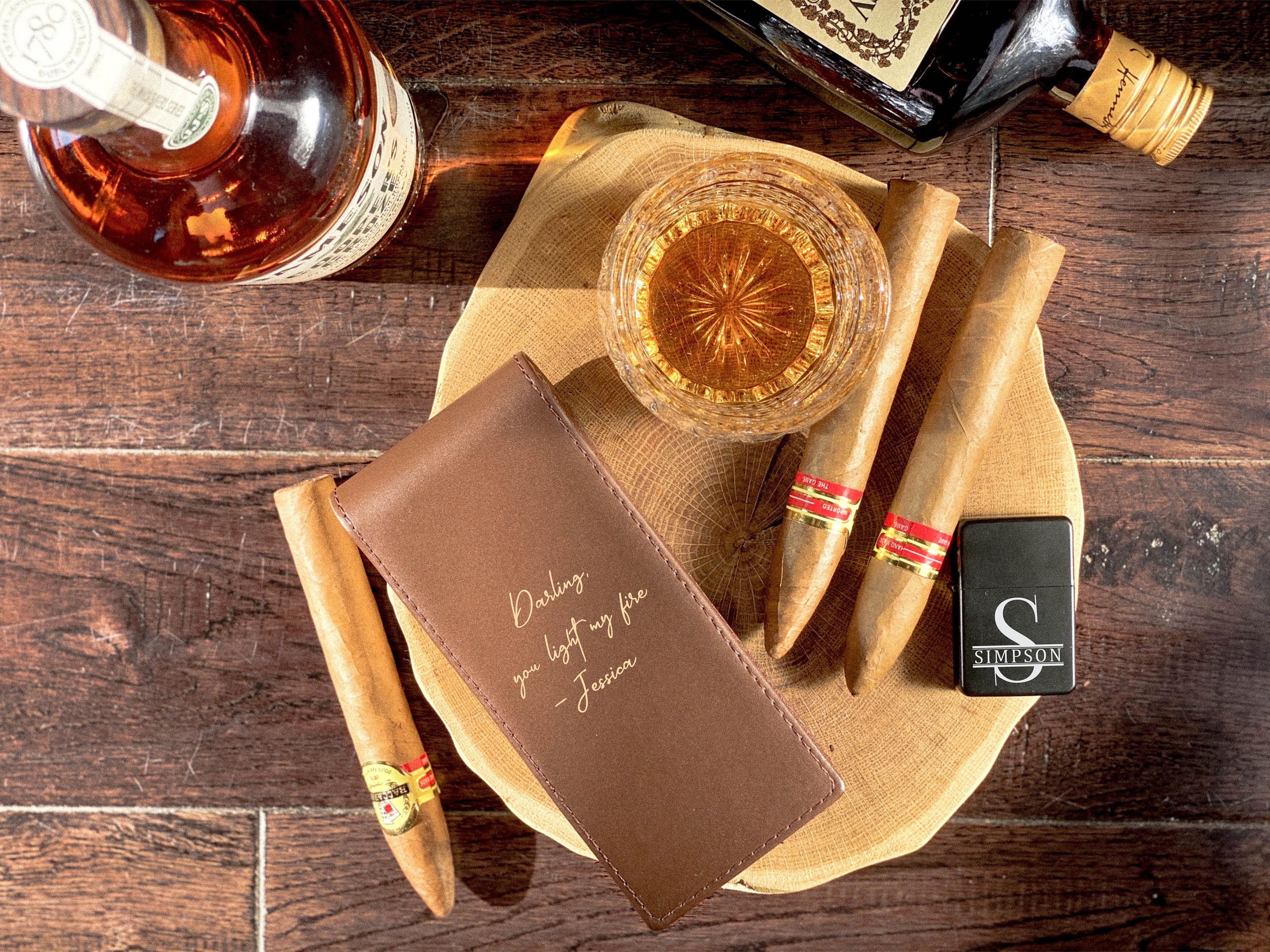 Personalized Leather Cigar Travel Case Cigar Gift Groomsmen | Etsy