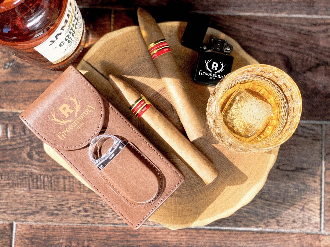 Small Cigar Case, Personalized Engraved Cigar Box, Custom Groomsmen ...