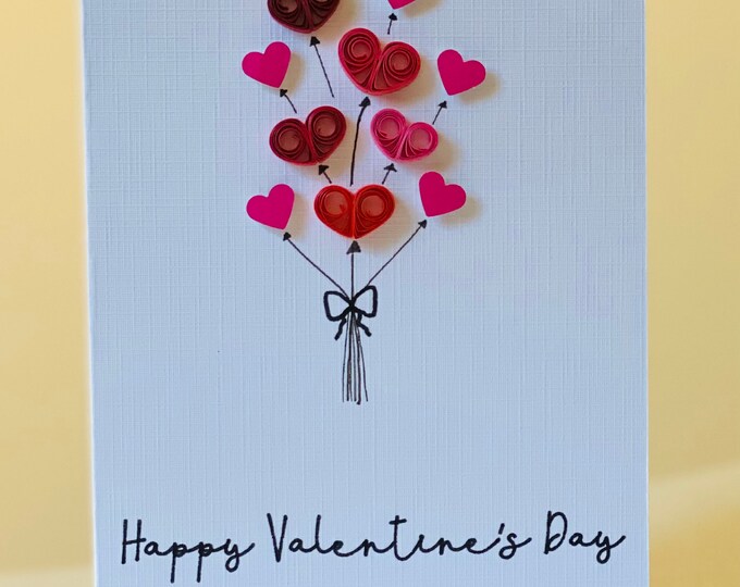 Quilled Valentine's Day Card/happy Anniversary /quilled Hearts/love ...
