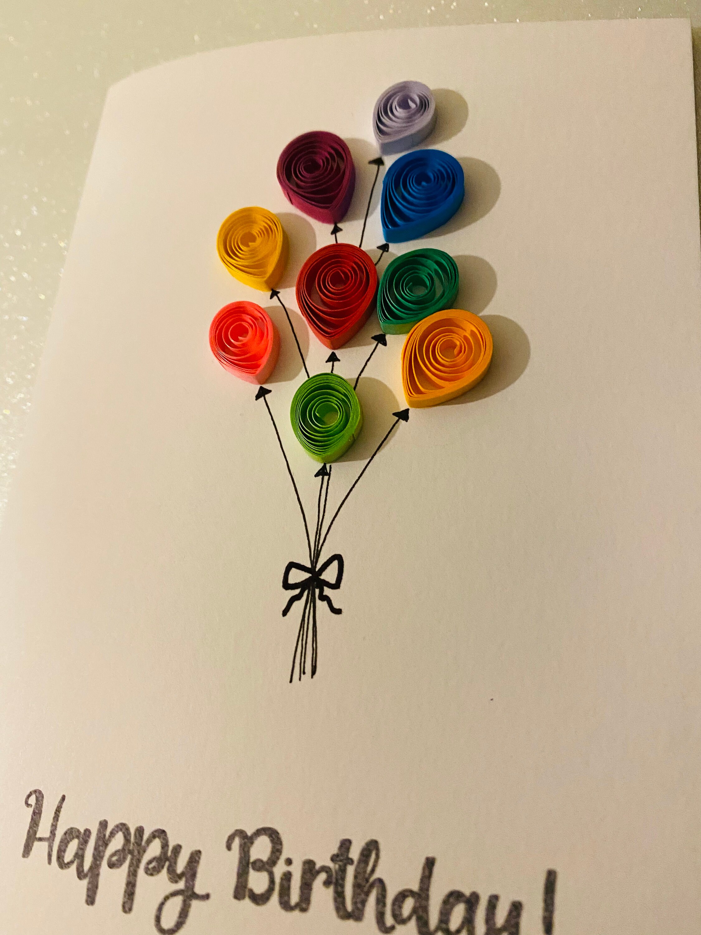Birthday Card With Quilled Balloons| Quilling| Cards for Him Her ...