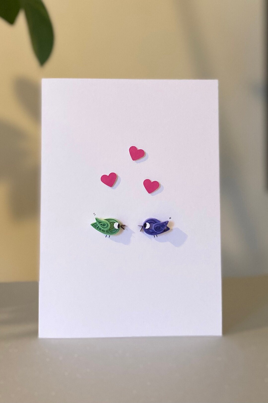 Quilled Love Birds/ Quilled Valentine's Day Card/ Quilled Anniversary ...