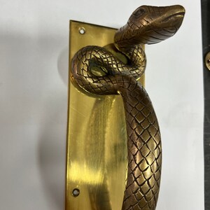 Large Snake FLAT PLATE 101/2 Inch Heavy Cast Brass Python Curly Body ...