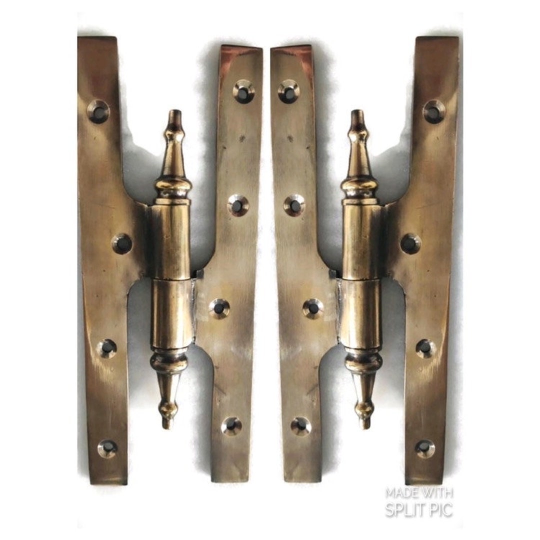 6 Large 8 Inches FINIAL Solid Brass Large Lift off Door Box Hinges H ...