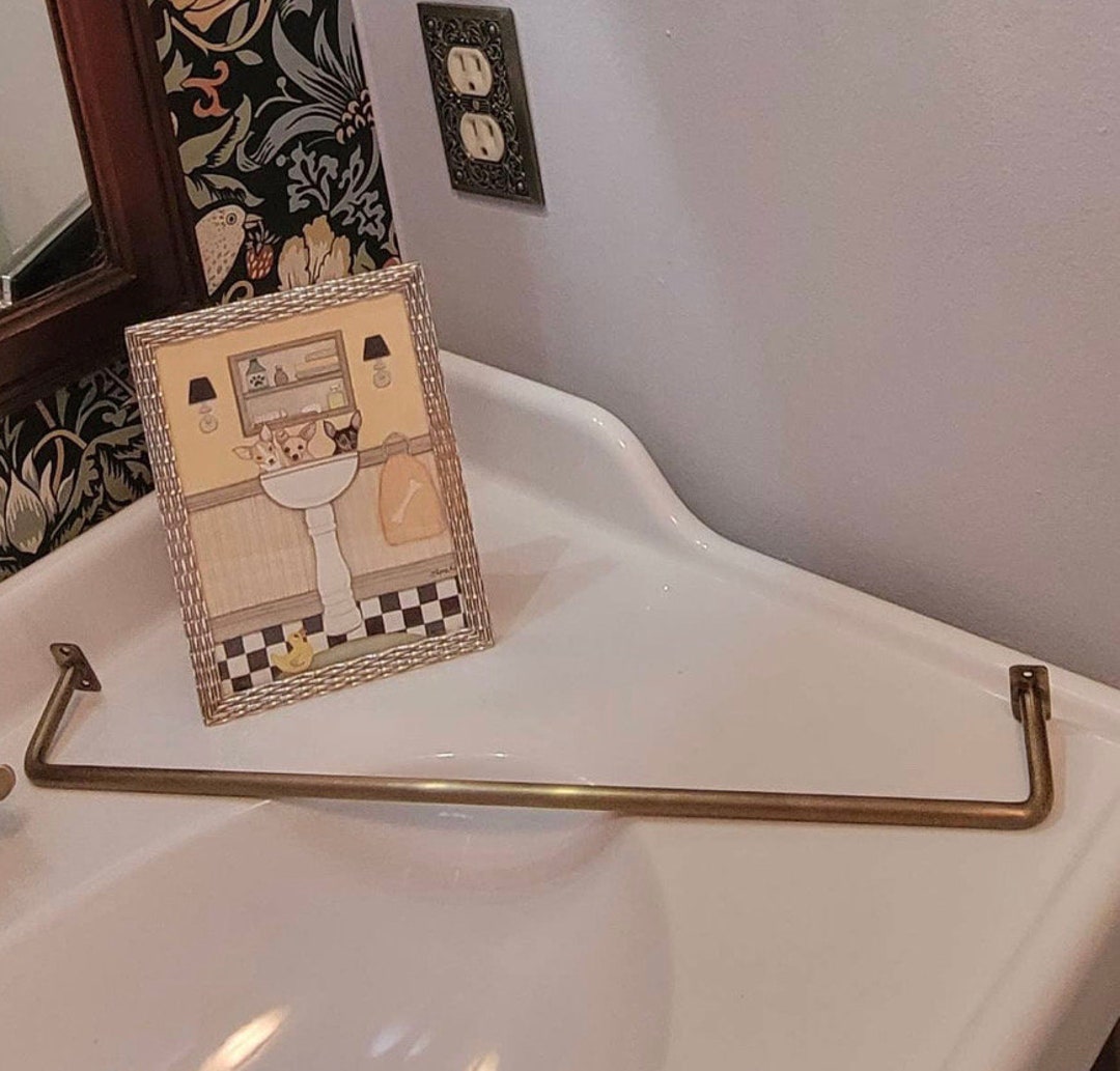 Face Fixing 22 Inch Solid Brass Hand Towel Rail Rod Old Style Wall ...