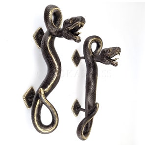 ON SALE 2 Large Amazing Python Curly Body Old Style Snake Door Pull ...