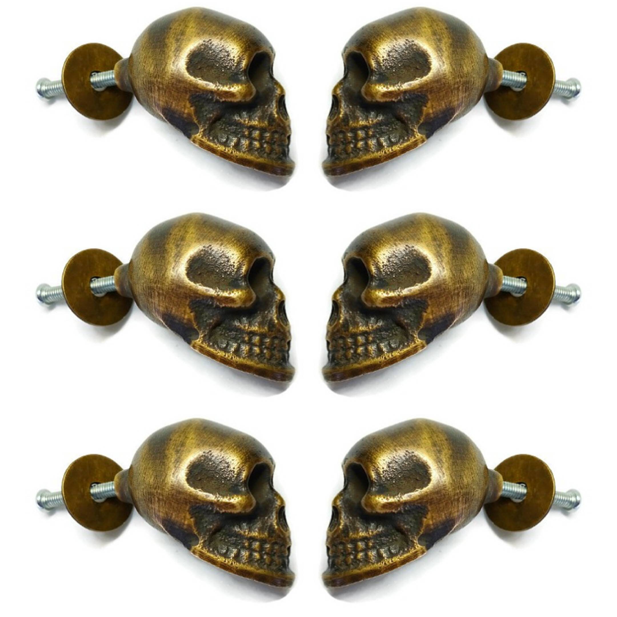6 lindo pequeño SKULL cabinet Knob Solid Brass Door Handle 2cm | Etsy
