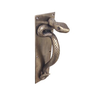 Large Snake FLAT PLATE 101/2 Inch Heavy Cast Brass Python Curly Body ...