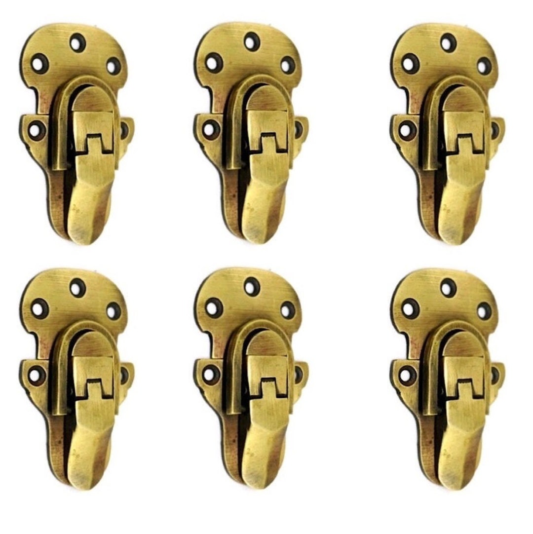 6 Solid Brass Small 2.1/2 Trunk Catch Hasp Latch for Suitcase Box Old ...