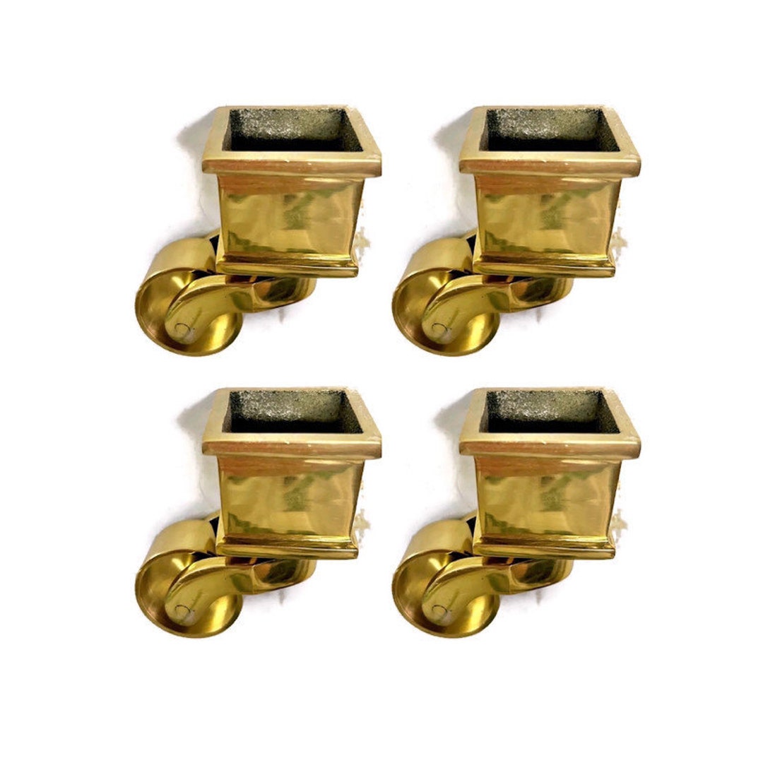 4 Square CUP 3.1/2 High Leg Base Solid Brass 9 Cm Sabot Wheel Cover ...