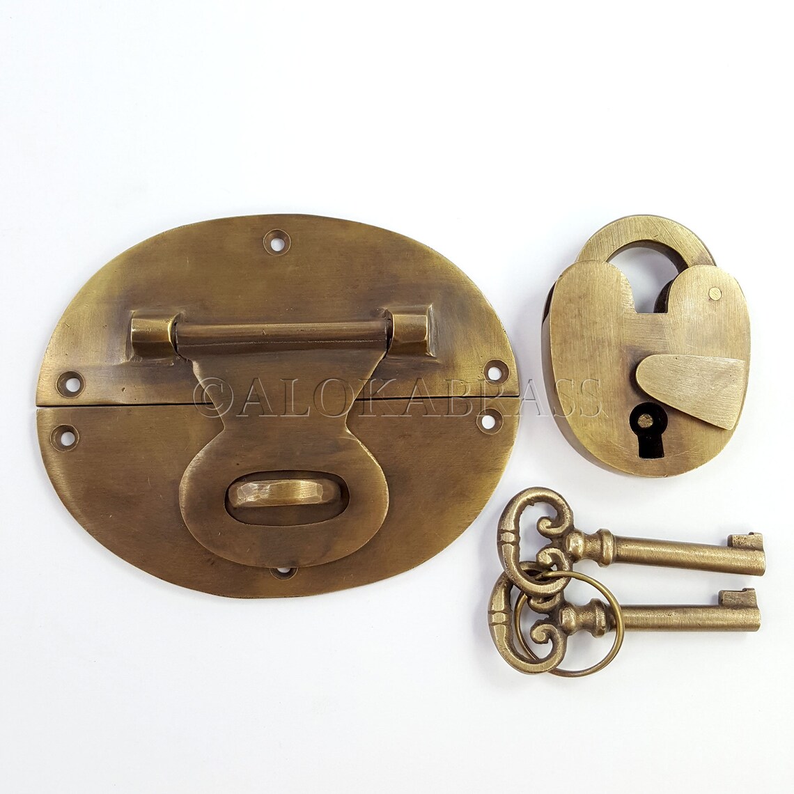 2 OVAL Large Heavy Box Hasp Staple & 2 Padlock 4 Keys Included - Etsy