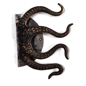 ON SALE Strong RUSTIC Set Brass Stunning Large Octopus Solid Polished ...