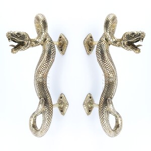 ON SALE 2 Large Amazing Python Curly Body Old Style Snake Door Pull ...
